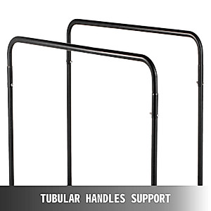 Happybuy Folding Table Cart Black Table Rack for 60" Round Tables Heavy Duty Table Trolley Black Desk Trolley Steel Frame Rolling Casters Party Event Hotel Furniture 10 Table Capacity