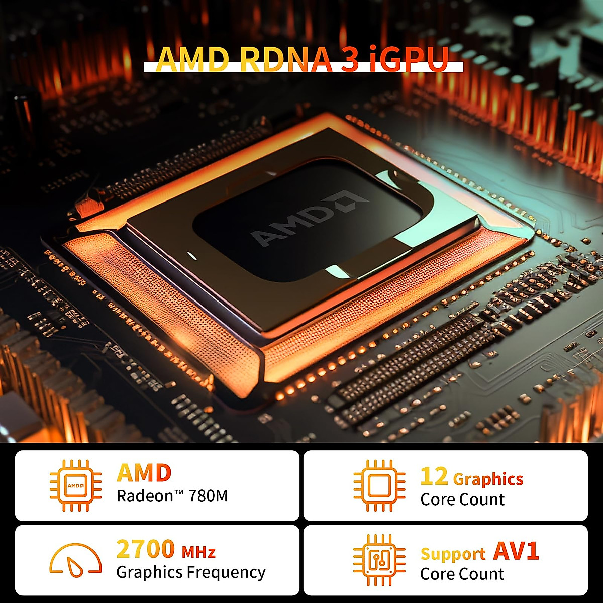 AWOW HA7 Mini PC, Mini Computers with AMD Ryzen 7 7840HS (8C/16T up to 5.1Ghz), 32GB DDR5 Dual Channel, 1TB M.2 2280 PCle 4.0 SSD, 4K/8K Triple Display, 2X RJ45, WiFi 6, BT 5.2, Gaming PC