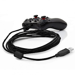 Orzly Pro Gamepad Turbo Controller for Nintendo Switch - TWIN PACK - 2x Plug and Play USB Wired Game Pads with Extra Long 3m Cable (10ft) and Turbo Buttons for Nintendo Switch (BLACK Control Pads x2)