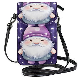 Cute Gnomes Crossbody Phone Purse Small Mini shoulder Bag Cell Phone Pouch Leather Wallet for Women Girls