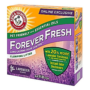 Arm & Hammer Forever Fresh Clumping Cat Litter Lavender, MultiCat 18lb With 20% More Lavender Freshness, Pet Friendly With Essential Oils