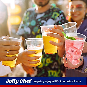 JOLLY CHEF 600 Pack 9 oz Clear Plastic Cups,9 Ounce Disposable Cups, Cold Party Drinking Cups for Parties, Picnics, BBQs, Travel, Halloween, Christmas Party, and Events