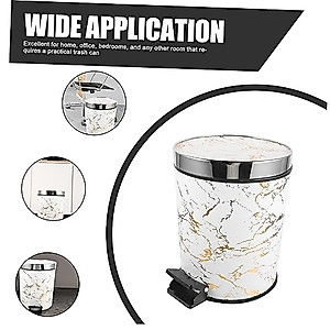 KITANDOVE Household Garbage Container Metal Waste Paper Basket Plastic Kitchen Waste Container Metal Trash Can