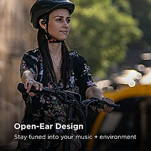 OPN Sound-Aria Open Ear Headphones - Bluetooth Wireless Headset - Upgraded Stereo Dual Noise Cancelling - 8 Hours Playtime - Long-Term Comfort for Sports/Workout - Black