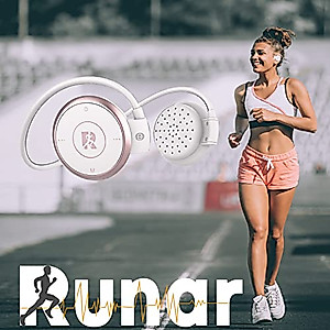2 x Running Headphones Designed by Runners - Black and White Set of Runar RNR1 Wireless Bluetooth V5.0 Neckband Earphones