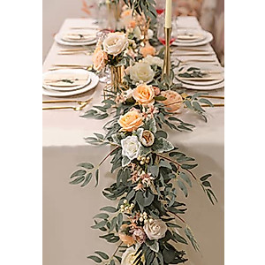 HIMIFOLO Artificial Wedding Flowers Combo Box Set for DIY Centerpieces Arrangements Bridal Bouquet Table Chair Decor Candle Holder Baby Shower Cake Decor Flower Strips Home Decorations (Champagne)