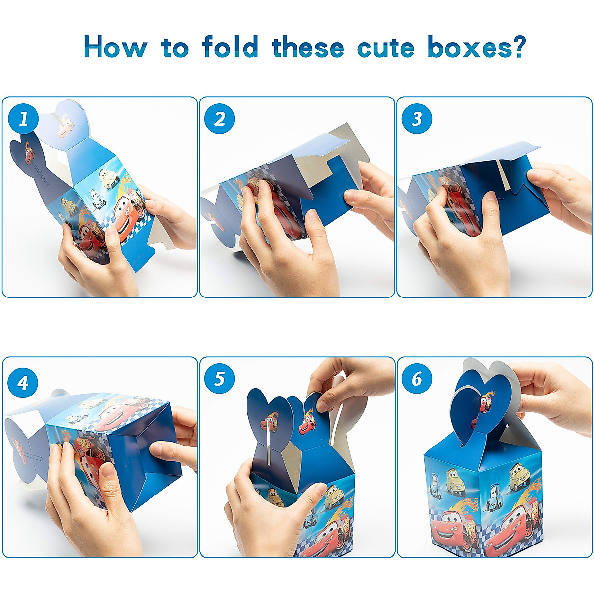 Laputy 18Pcs Race Car Party Favor Goodie Boxes Lighting McQueen Car Candy Treat Boxes Party Supplies Snack Cookie Container Happy Birthday Rewards Bag Baby Shower Themed Party Favors for Boys