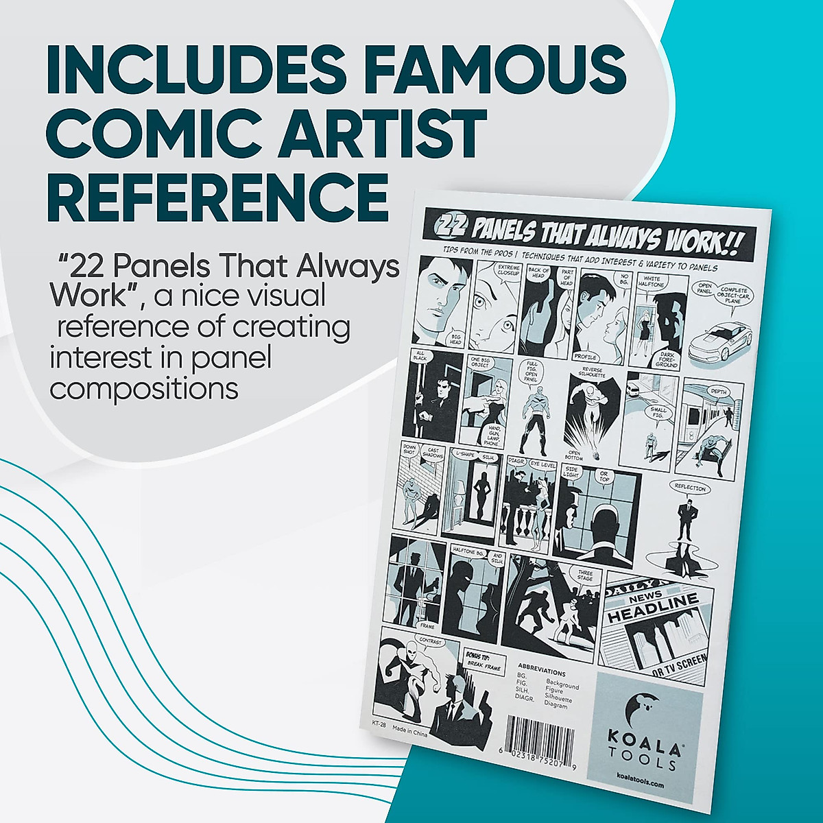 Koala Tools - Blank Comic Book, Draw-It-Yourself Comic Sketch Book with Dynamic Panels, 6.6 x 10 Inches, 28 Pages, Pack of 3