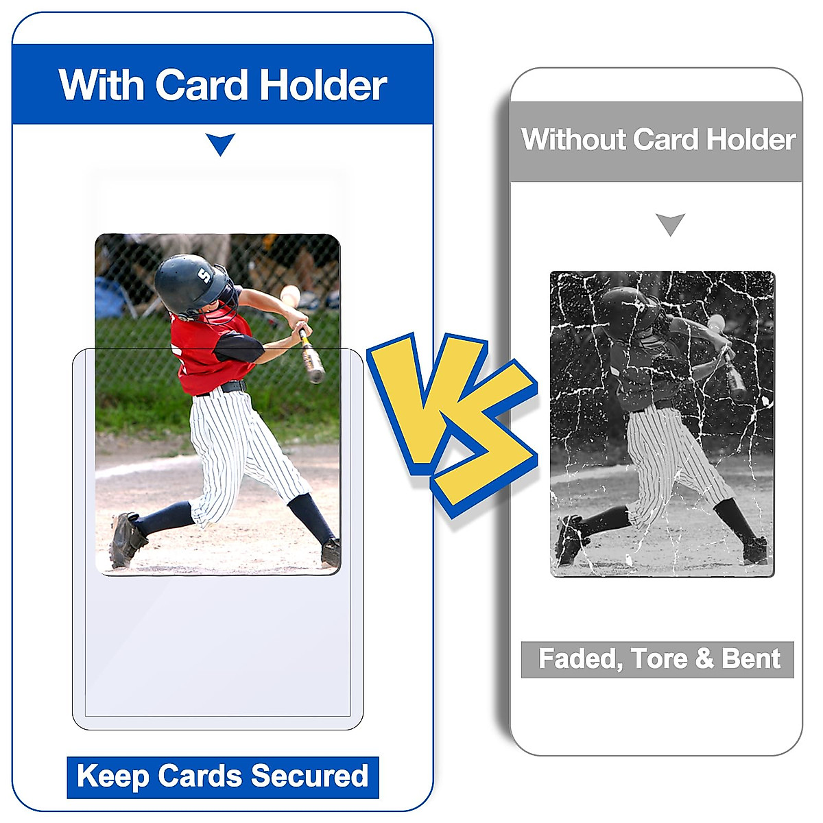 32 Count Topload Card Holder, Sooez 35PT Topload Card Protector, 3" x 4" Hard Plastic Card Sleeves, Baseball Card Protector, Rigid Toploading Card Case for Collectible Trading Sports Cards