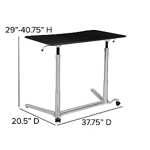 Flash Furniture Merritt Sit-Down, Stand-Up Black Computer Ergonomic Desk with 37.375"W Top (Adjustable Range 29" - 40.75")