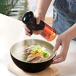 DYCITIQO Oil Sprayer Bottle for Cooking,210ml Leakproof Olive Oil Spray Bottle,Premium Oil Mister with Atomizing Nozzle for Air Fryer,BBQ, Salad, Baking,Grilling Kitchen Gadgets (Black)
