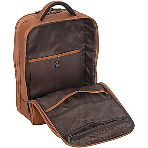 Kenneth Cole REACTION Manhattan Commuter Slim Backpack 16" Laptop Computer & Tablet Travel, Business, Work, School Bookbag, Cognac, Colombian Leather