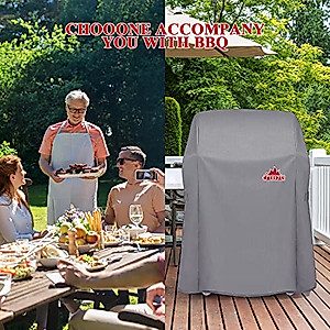 Chooone 32 Inch Grill Cover, Heavy Duty Waterproof Barbecue Gas Grill Cover, Windproof, UV and Fade Resistant, 600D BBQ Grill Cover for Weber Brinkman Char-Broil and More, Grey