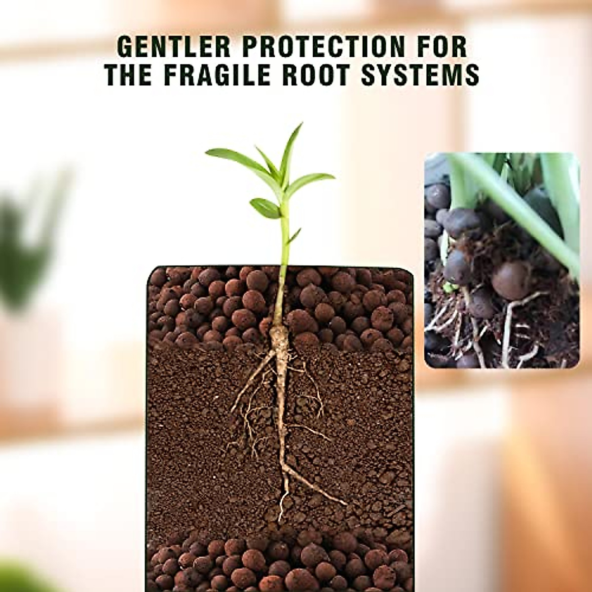 Natural Organic Clay Pebbles, 5LBS 8mm-18mm Expanded Leca Balls Plant Garden Soil, Grow Media for Hydroponics, Decoration, Aquaponics, Gardening Essentials