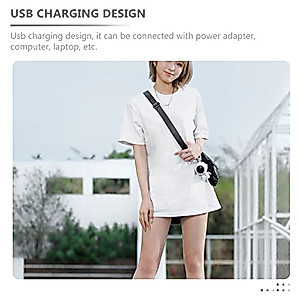 Amosfun Wearable Air Conditioner Rechargeable Neck Fan Neckband Fan Camping Fan with Light Portable Neck Fan