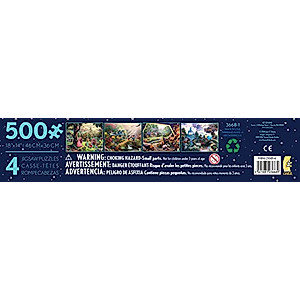 Ceaco - 4 in 1 Multipack - Thomas Kinkade - Disney Dreams Collection - Sleeping Beauty, Mickey & Minnie Mouse, Snow White & Seven Dwarfs, and Cinderella - (4) 500 Pieces Jigsaw Puzzles