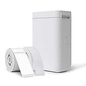 Bundle Label Maker Machine D101 Bluetooth Label Maker with 2 Rolls of White Label Tape 12×40mm, 25×50mm