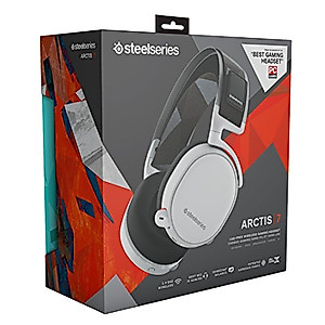 SteelSeries Arctis 7 Legacy Edition, Lag-Free Wireless Gaming Headset, DTS 7.1 Surround for PC, PC/Mac/Playstation 4/Mobile/VR - White