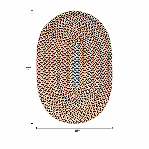 Super Area Rugs Roxbury American Made Braided Rug for Indoor Outdoor Spaces, Charcoal/Natural Multi, 4' X 6' Oval