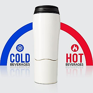 Mighty Mug Plastic Travel Mug, No Spill Double Wall Tumbler, Cold/Hot, Cup-Holder Friendly, Dishwasher Safe, (Cream, 12oz)