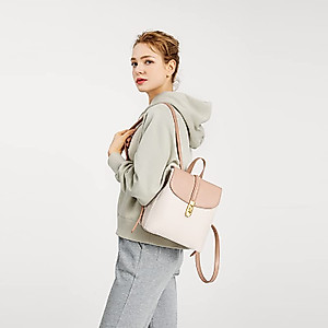 SHESTORY Women PU Leather Fashion Backpack Daypack for Traveling (Pink)