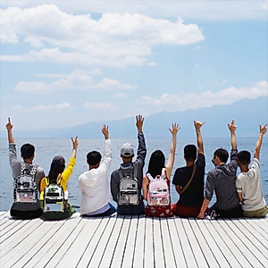 Clear Mini Backpack Stadium Events 12x12x6 Small Transparent Backpacks Plastic See Through Bag for Work Festival Security Travel