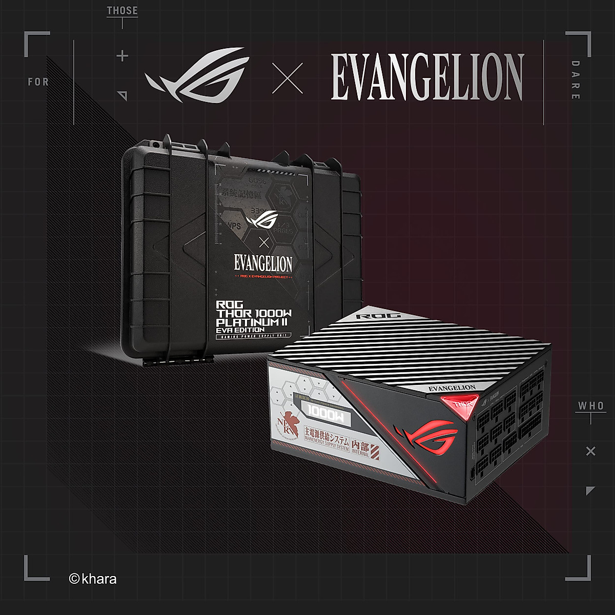 ROG Thor 1000W Platinum II EVA Edition (1000Watt, FullyModular Power Supply, 80+Platinum,Lambda A++Certified,ROG heatsinks,135mm PWM fan, 0dB Mode,OLED Panel,Sleeved Cables,AuraSync, 10 Year Warranty)