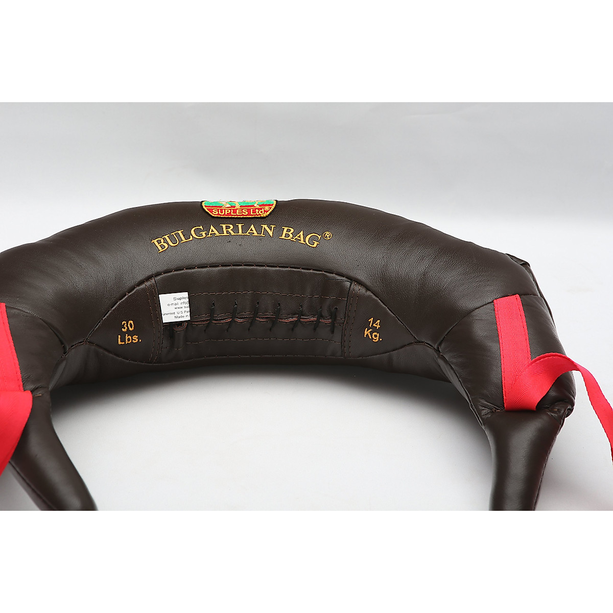 Bulgarian Bag - Genuine Leather (30 lb.) (Fitness, Crossfit, Wrestling, Judo, Grappling, Functional Training, MMA, Sandbag), Medium