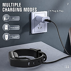 TiMOVO [1-Pack Charger Cable for Fitbit Charge 6/ Luxe/Charge 5/ Luxe SE Fitness Tracker, Magnetic USB Charging Cable,3.3FT Replacement Charging Power Cable Cord for Charge 5/Luxe Smartwatch, Black