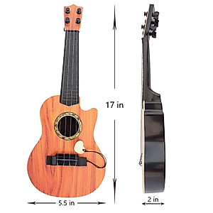Kids Ukulele Toy Guitar 4 String,17 inch Mini Guitar Children Musical Instruments Educational Kids Ukulele for Toddler Beginners Learning Toy for Boys Girls Ages 3+