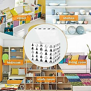 CaTaKu Christmas Tree Cute Storage Bins with Lids and Handles, Fabric Large Storage Container Cube Basket with Lid Decorative Storage Boxes for Organizing Clothes