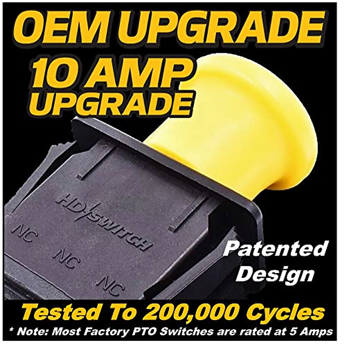 HD Switch Upgraded 10 AMP PTO Switch for Cub Cadet ZT1 & ZTS1 Series 42 46 50 54 54P Lawn Mower & Garden Tractor Cutter Deck Electric Blade Clutch Engage Yellow Knob