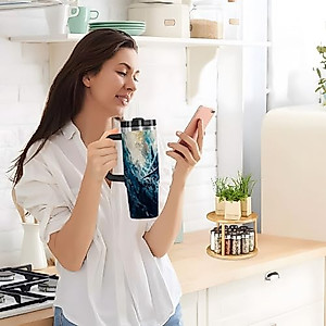 Flradish 40oz Tumbler with Handle, Shark Stainless Steel Tumbler with Lid and Straws Double Wall Vacuum Insulated Leakproof Coffee Travel Mug