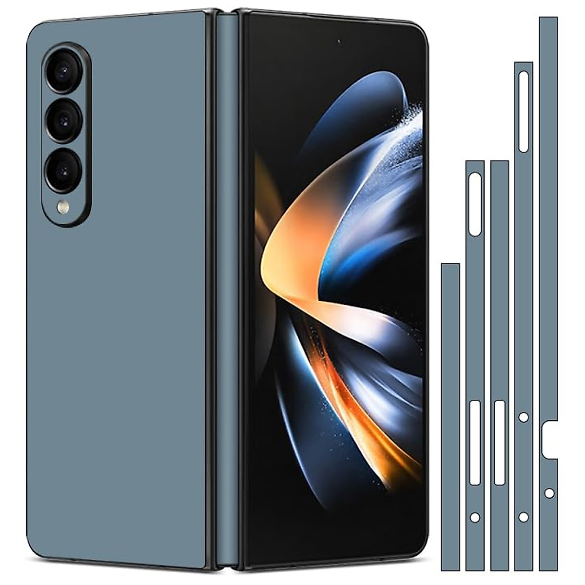 2 Pack for Samsung Galaxy Z Fold 4 Phone Sticker Skin Wrap 3M Vinyl Ultra Thin Slim Ultralight Decal Glass Protector Film Protective for Back Side Borders Camera