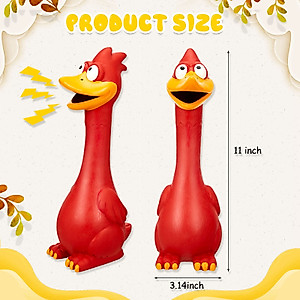 Hungdao 1 Pcs Horse Toys Latex Squeaky Squeeze Chicken Squeak Turkey Balls for Play Fake Screaming Chicken Toys for Horses Soccer Ball for Reduce Separation Anxiety Noise Maker (Red)