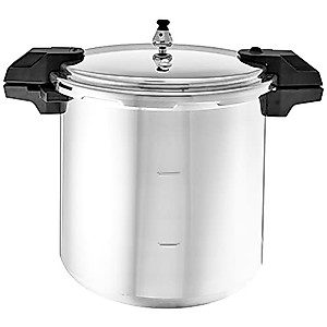 Mirro - 7114000221 Mirro 92122A Polished Aluminum 5 / 10 / 15-PSI Pressure Cooker / Canner Cookware, 22-Quart, Silver