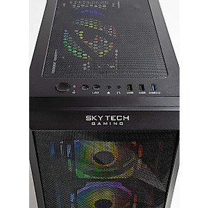 Skytech Chronos Gaming PC Desktop - AMD Ryzen 7 3700X 3.6GHz, RTX 3070 8GB, 16GB DDR4 3200, 1TB NVME, 650W Gold PSU, Windows 10 Home 64-bit, Black