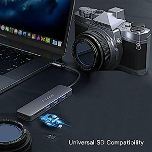 USBC HUB to 4K HDMI Adapter USB Type C Dock with 4K HDTV Output FUSUNE USB C HUB Docking Station with USB3.0 X 1 2.0 X 2 Port SD/TF Reader Slot for Samsung MacBook iPad pro Chromebook HP XPS ipad 4k