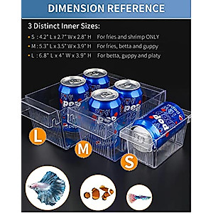 Pawfly Aquarium Fish Breeding Box Acrylic Hatchery Incubator Tank with Suction Cups Small Isolation Box for Baby Small Fish Shrimp and Betta
