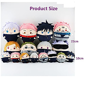 AMNPOLEN Anime Plush Doll Figures Gojo Satoru/Yuji Itadori Plushie Stuffed Toys Keychain Cosplay Props Gift for Fans (Gojo Satoru (A), 10cm/3.94inch)