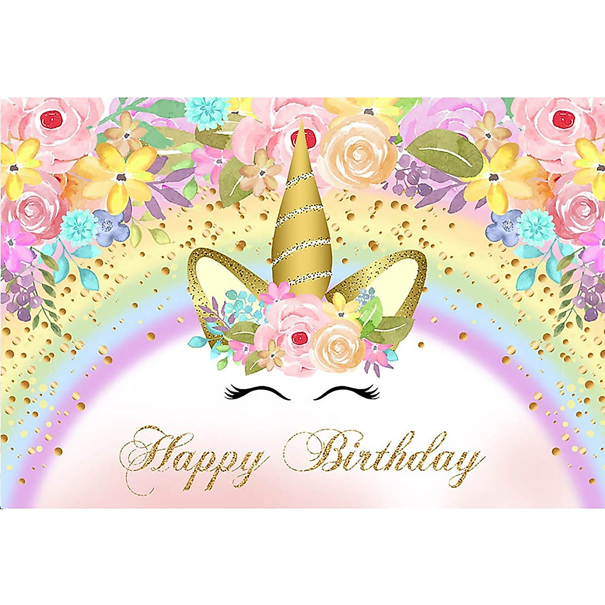 Photography Backdrop Girl Unicorn Birthday Party Banner Princess Sweet Pony Decoration Floral Rainbow Studio photobooth Background Baby Shower Posters photocall Dessert Table Mural Decorations