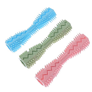 Mipcase 9 Pcs Pet Teething Stick Dog Toothbrush Stick Toy Dog Tooth Brush Chew Toys for Puppies Dog Teething Chew Dogs Teething Toys Teething Toys for Puppies Dental Stick TPR Massage