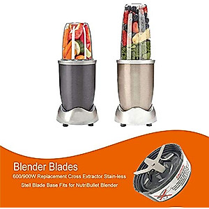 TIMESETL 2 Pack Replacement Extractor Blades and 2 Extra Silicone Rubber Gasket Seal Rings, Replacement Blades Parts Compatible with Nutribullet 600w & 900w NB-101B NB-101S NB-201 Juicer Blenders