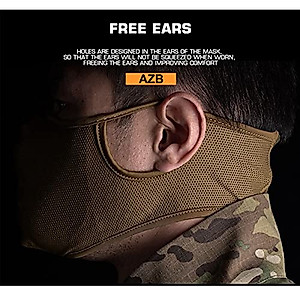 Tactical Shooting Mask Outdoor Breathable Elastic Soft Mask Tactical Free Ears Face Protective Airsoft Combat Mask-M/L