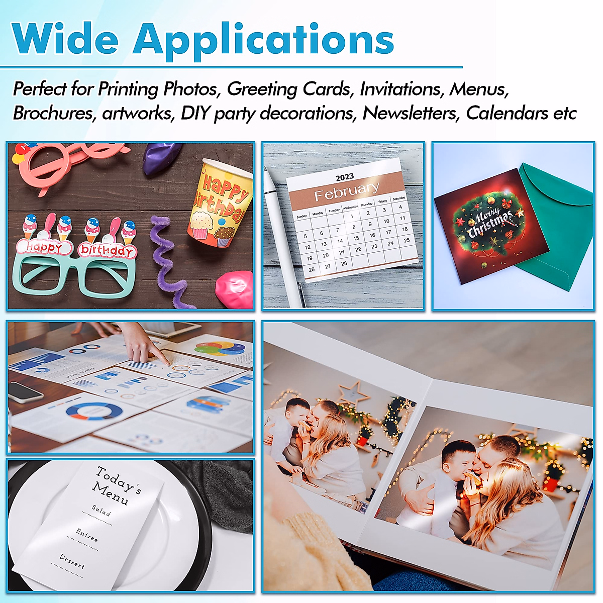 Koala Glossy Inkjet Photo Paper Thick 8.5X11 Inches 100 Sheets 54lb Picture Paper for Inkjet Printer Use DYE INK for Family Photos Letter Size 200gsm