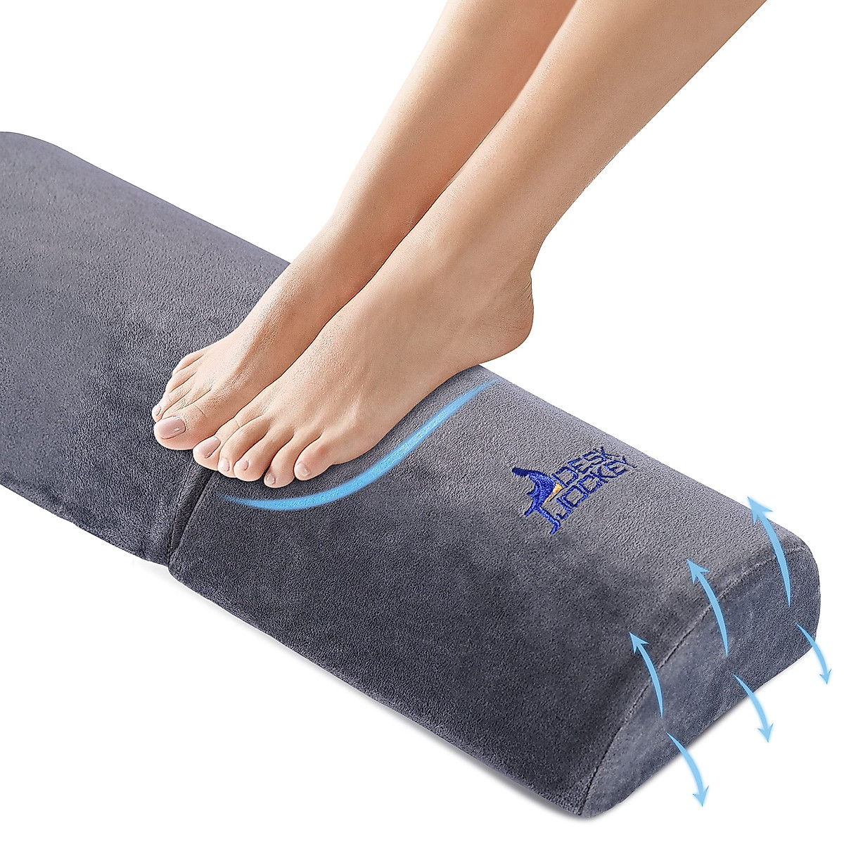 Desk Jockey Foot Rest for Under Desk - Therapeutic Grade Memory Foam Cushion Footrest for Office, Home and Travel– Boosts Blood Circulation and Keeps Sore Feet Warm