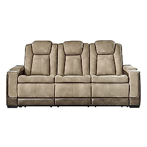 Signature Design by Ashley Next-Gen DuraPella Power Reclining Sofa with Adjustable Headrest, Sand
