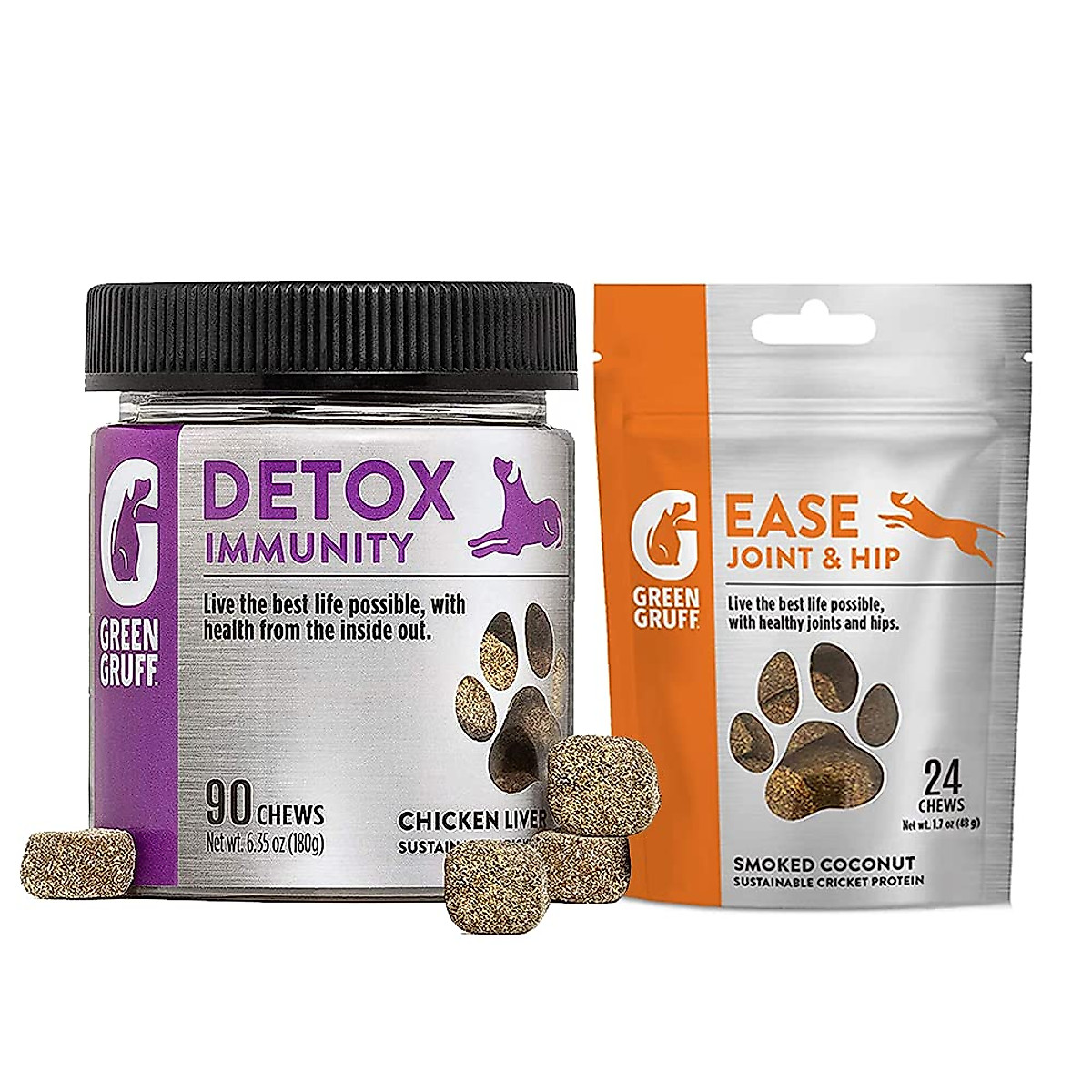 Green Gruff Dog Probiotics & Digestive Enzymes and Hip & Joint Supplement Bundle - Organic Dog Immune Supplement – Dog Arthritis Supplement - Joint Mobility, Arthritis Relief for Dogs - Made in USA