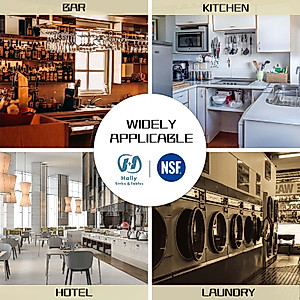 HALLY Stainless Steel Wall Shelf 8.6 x 24 Inches 50 lb, NSF Commercial Heavy Duty Wall Mount Floating Shelving for Restaurant, Kitchen, Home, Hotel and Bar, 2 Pack