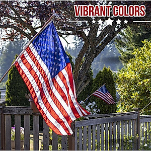 American Flag - Heavy-Duty US Flag - Embroidered Stars - Nylon USA Flag Built for Outdoors - Sewn Stripes - UV Protection - Brass Grommets (3x5 ft)